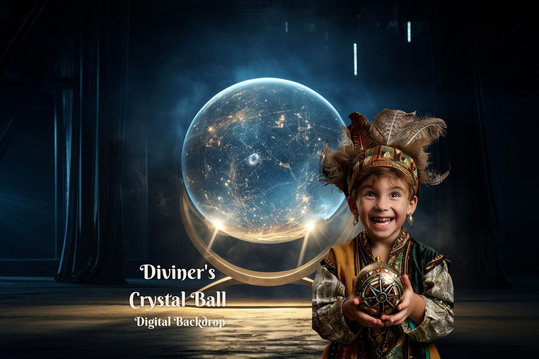 Diviner's Crystal Ball Digital Backdrop Fortune Teller Photography ...