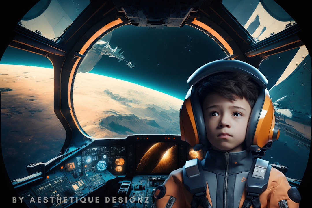Spaceship Pilot Digital Backdrop Spaceship Cockpit Background Outer ...