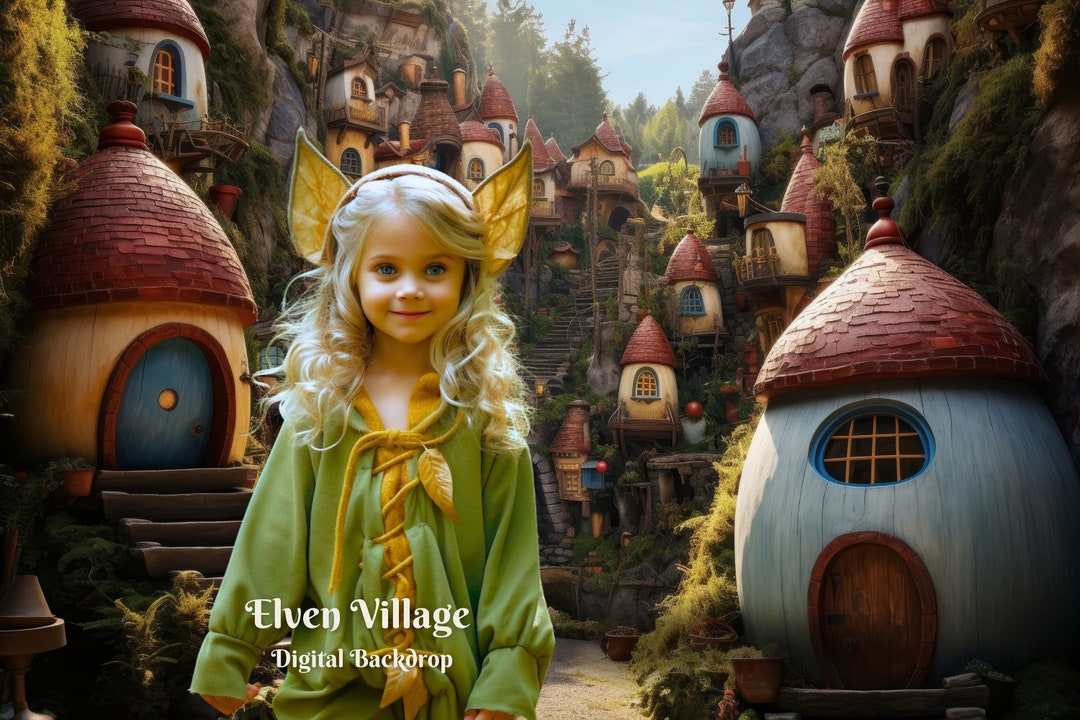 Elven Village Digital Backdrop Magical Fairy Place Photo Background ...