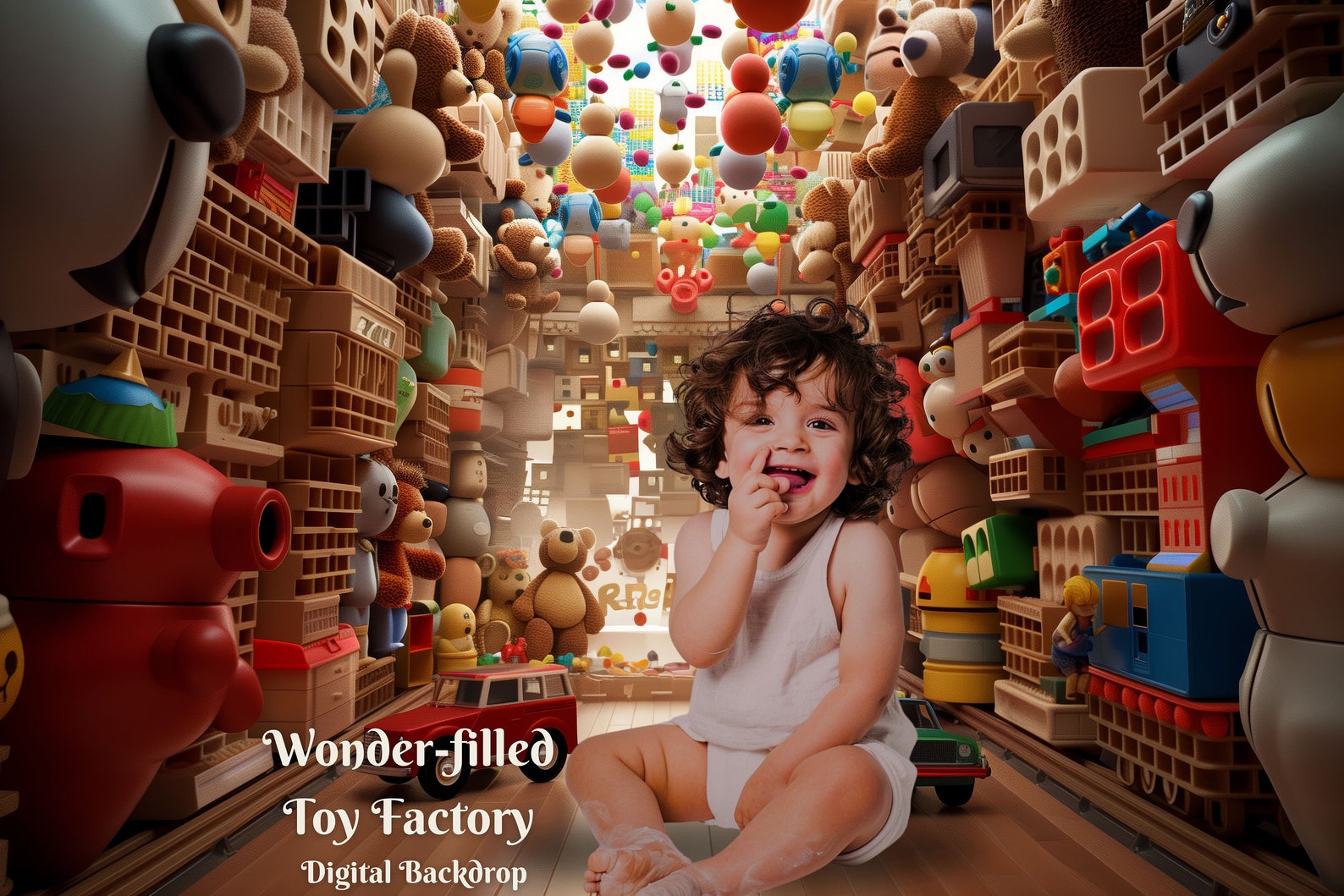 Wonder-filled Toy Factory Digital Backdrop Santa's Workshop Composite ...