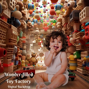 Wonder-filled Toy Factory Digital Backdrop Santa's Workshop Composite ...