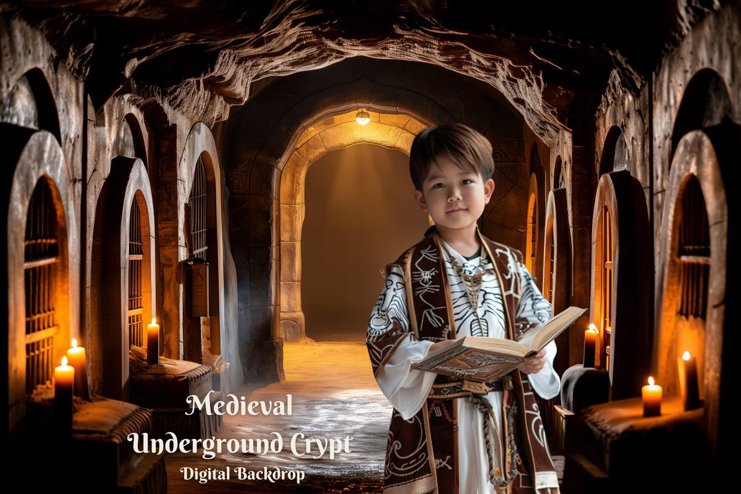 Medieval Underground Crypt Digital Backdrop Stone Cellar Digital ...
