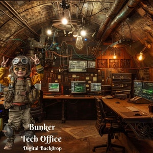 Bunker Tech Office Digital Backdrop for Post Apocalyptic Era Technology ...