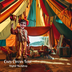 Cozy Circus Tent Digital Backdrop Colorful Tent Photo Background ...