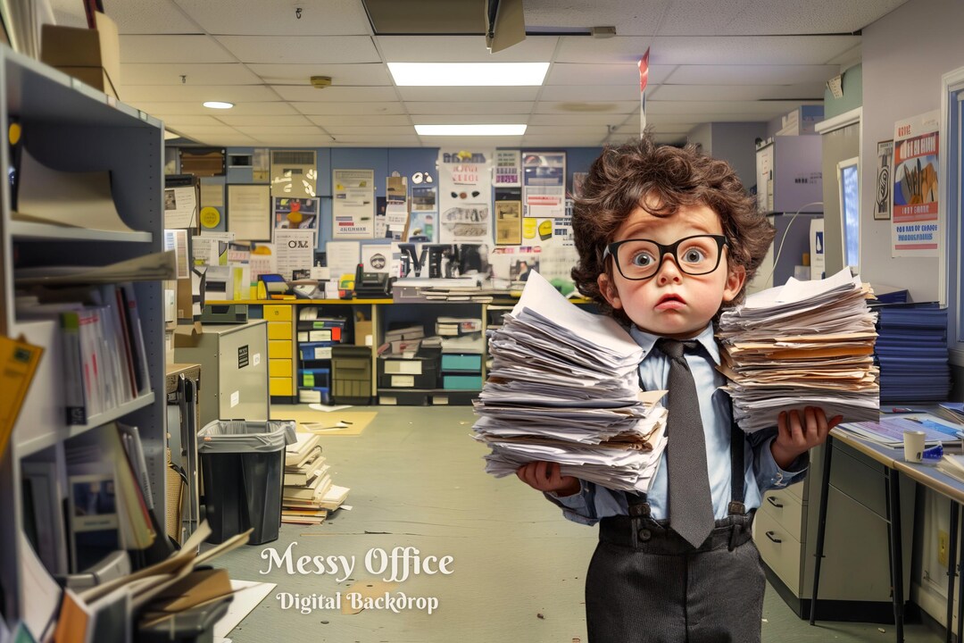 Messy Office Digital Backdrop for Corporate Staff Composite Overlay for ...