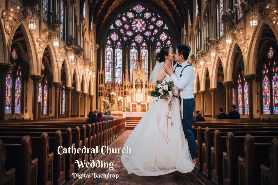 Cathedral Church Wedding Digital Backdrop for Solemn Wedding Images ...