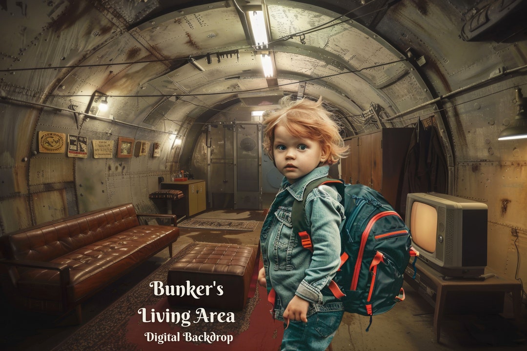 Bunker's Living Area Digital Backdrop for Post Apocalyptic Fallout ...