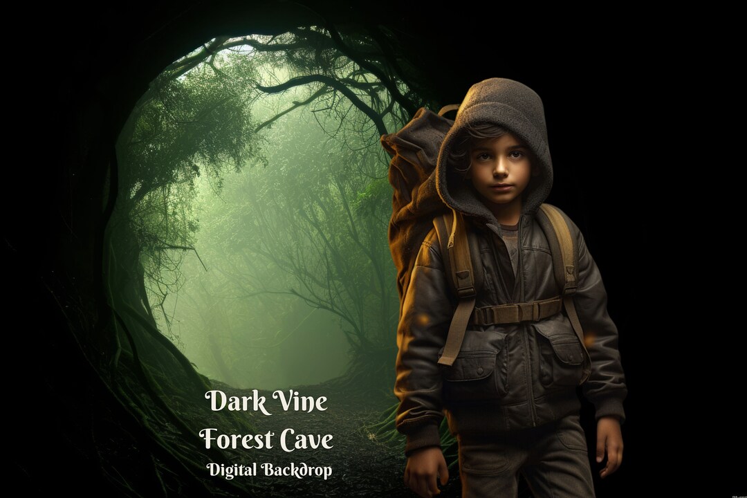 Dark Vine Forest Cave Digital Backdrop for Dark Cave Composite Images ...