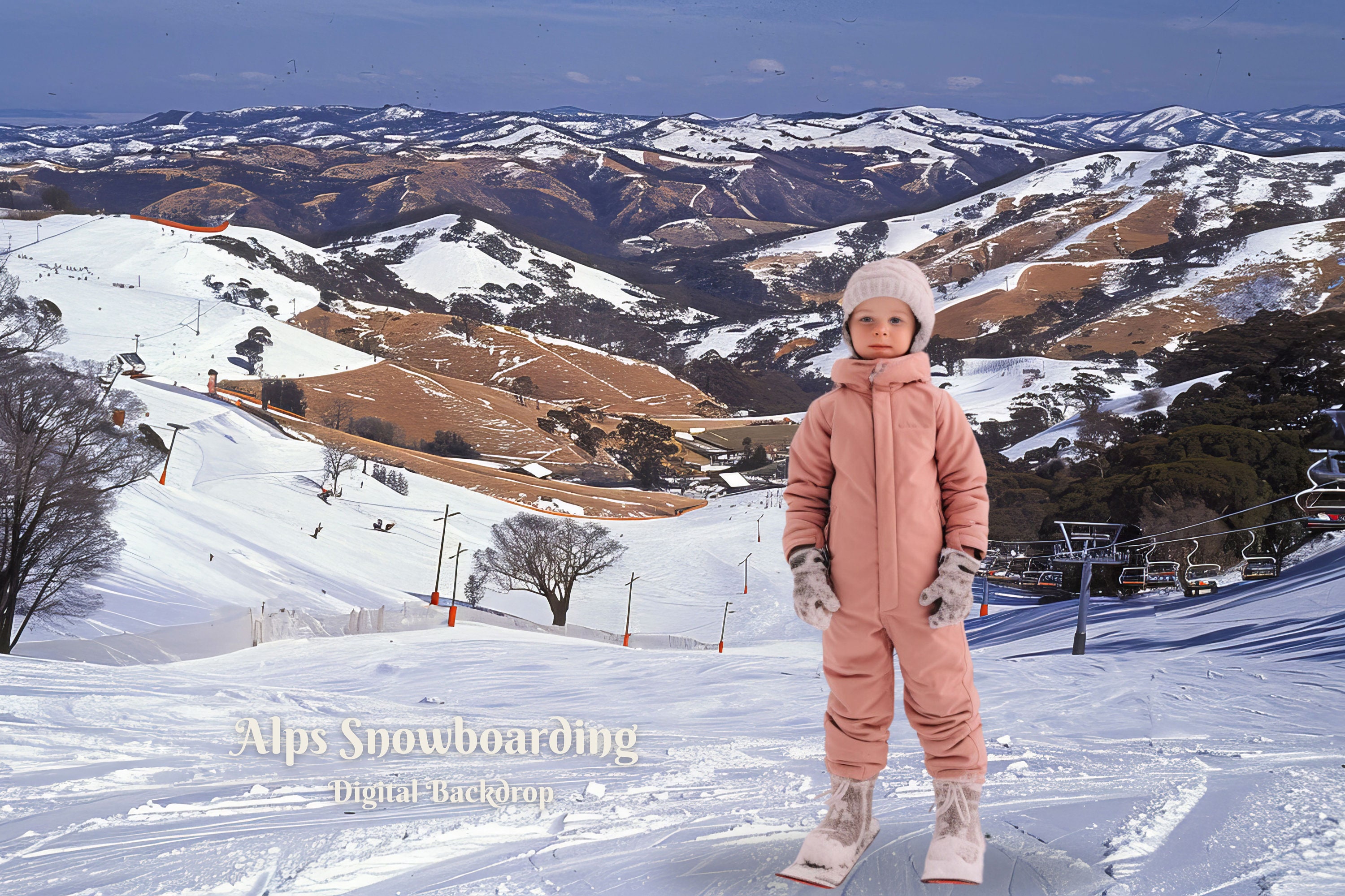 Alps Snowboarding Digital Backdrop Chilly Winter Background for Skiing ...