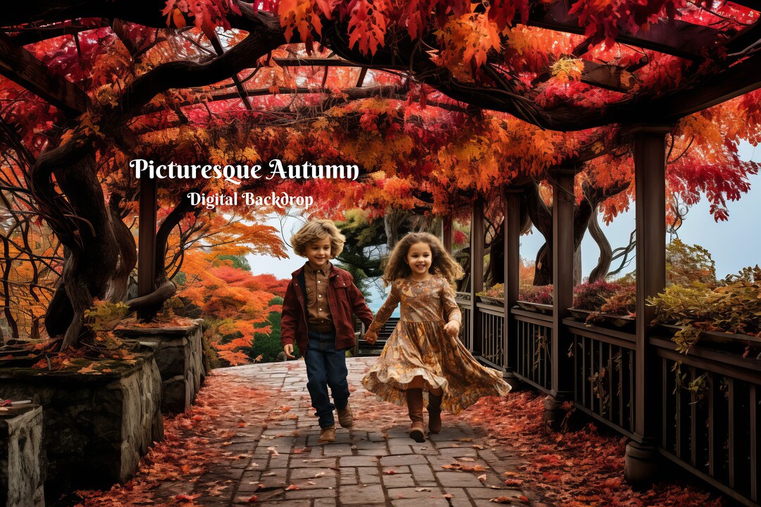 Picturesque Autumn Digital Backdrop Ethereal Fall Digital Background ...