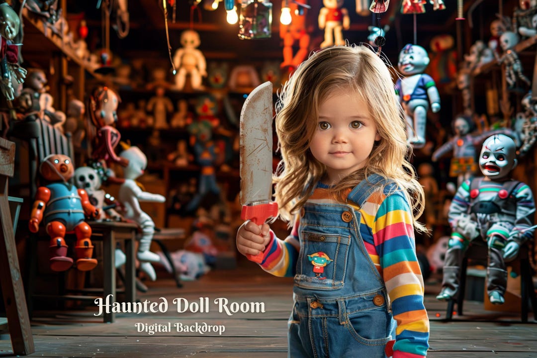 Haunted Doll Room Digital Backdrop Chased by a Haunted Doll Photography ...