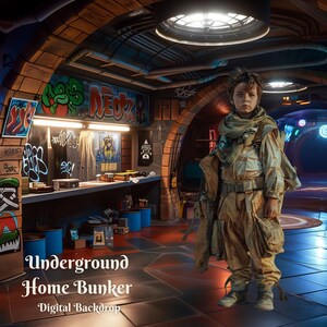 Underground Home Bunker Digital Backdrop for Post Apocalyptic Fallout ...