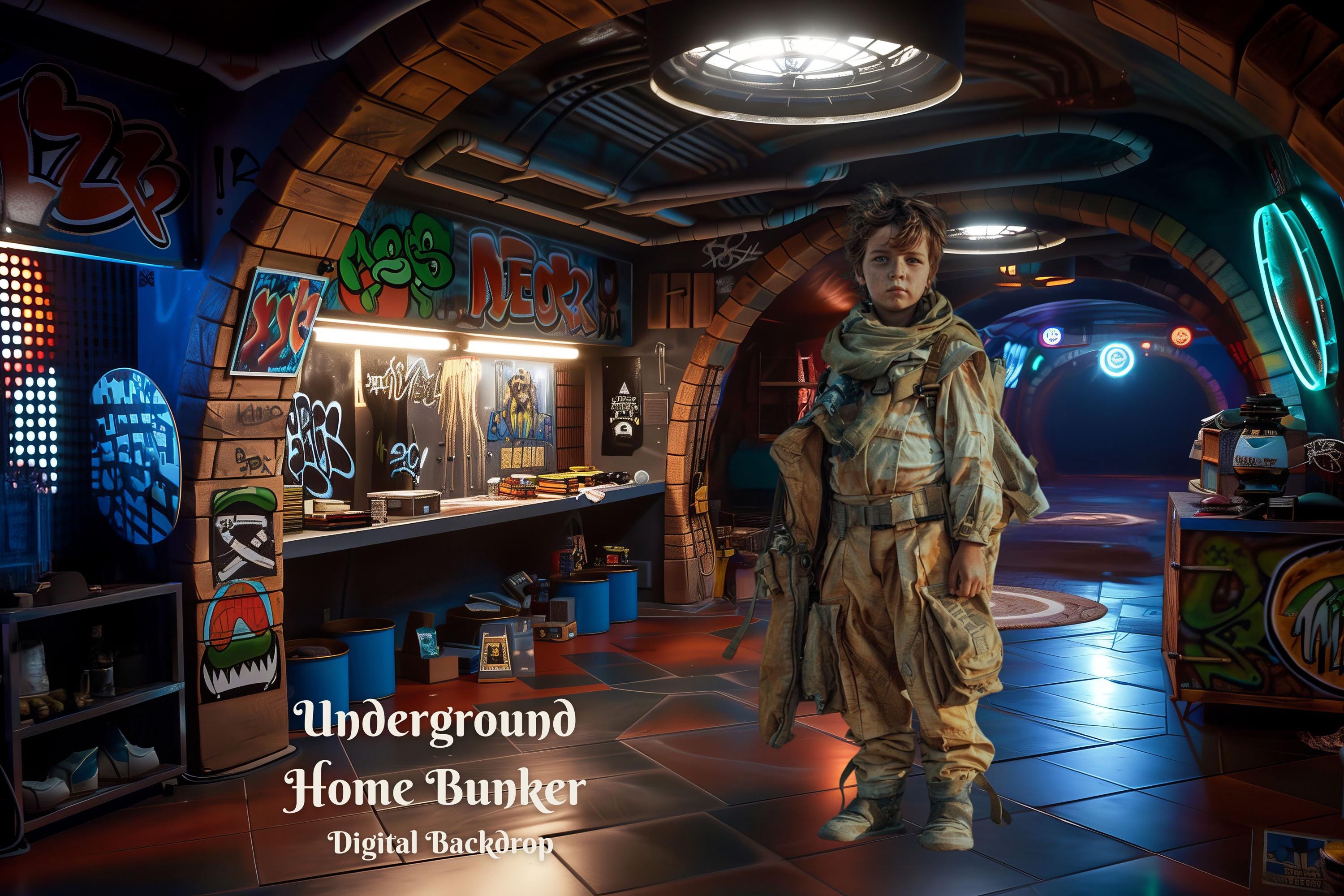 Underground Home Bunker Digital Backdrop for Post Apocalyptic Fallout ...