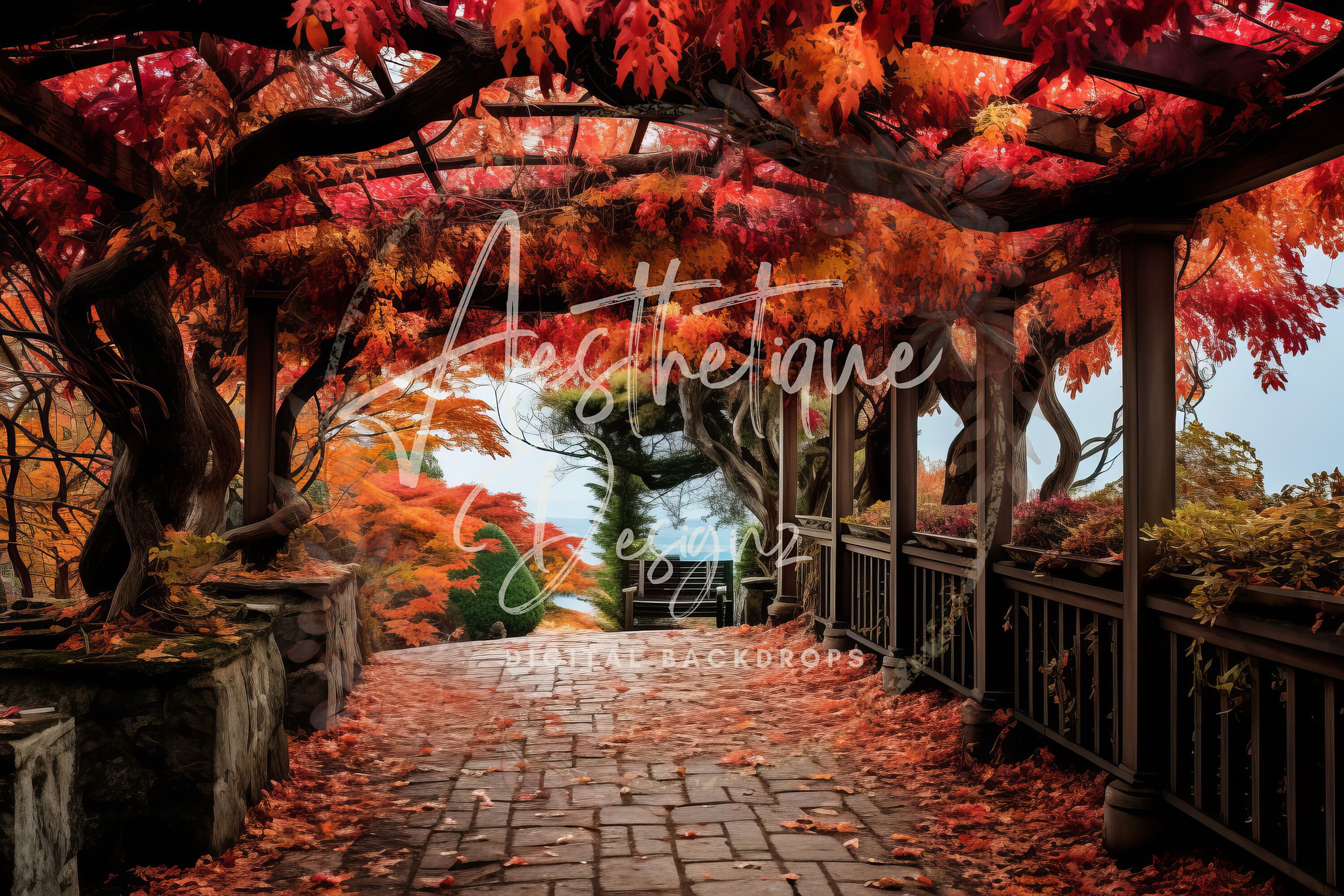 Picturesque Autumn Digital Backdrop Ethereal Fall Digital Background ...