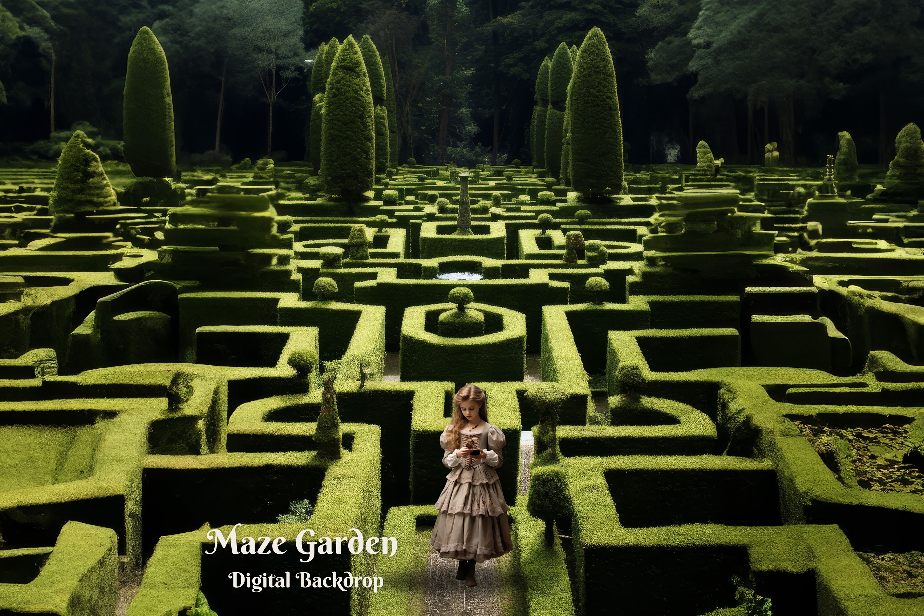 Maze Garden Digital Backdrop for Nature Composite Images Confusing ...