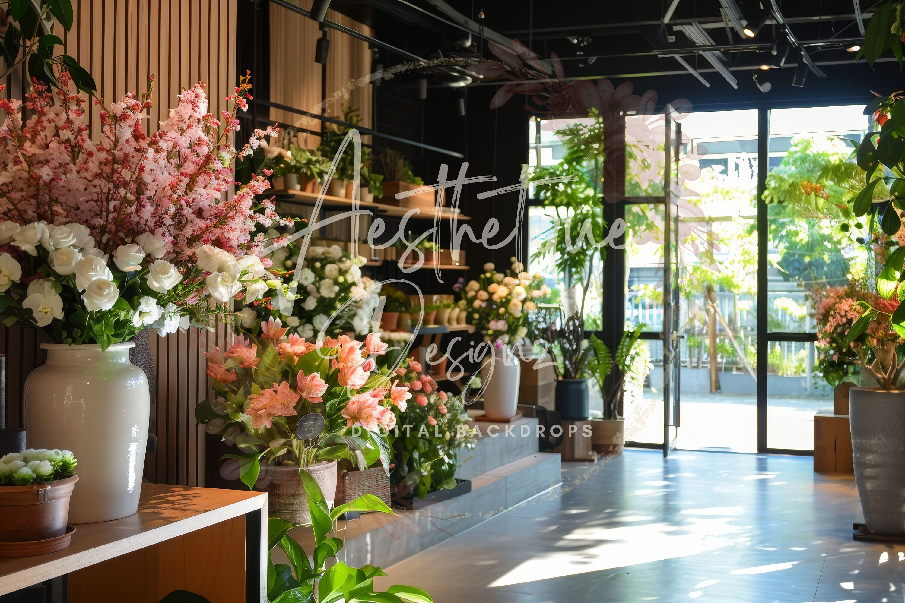 Florist's Place Digital Backdrop Botanical Garden Digital Background ...