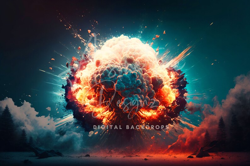 Epic Battle Superhero Digital Backdrop Explosion Background - Etsy
