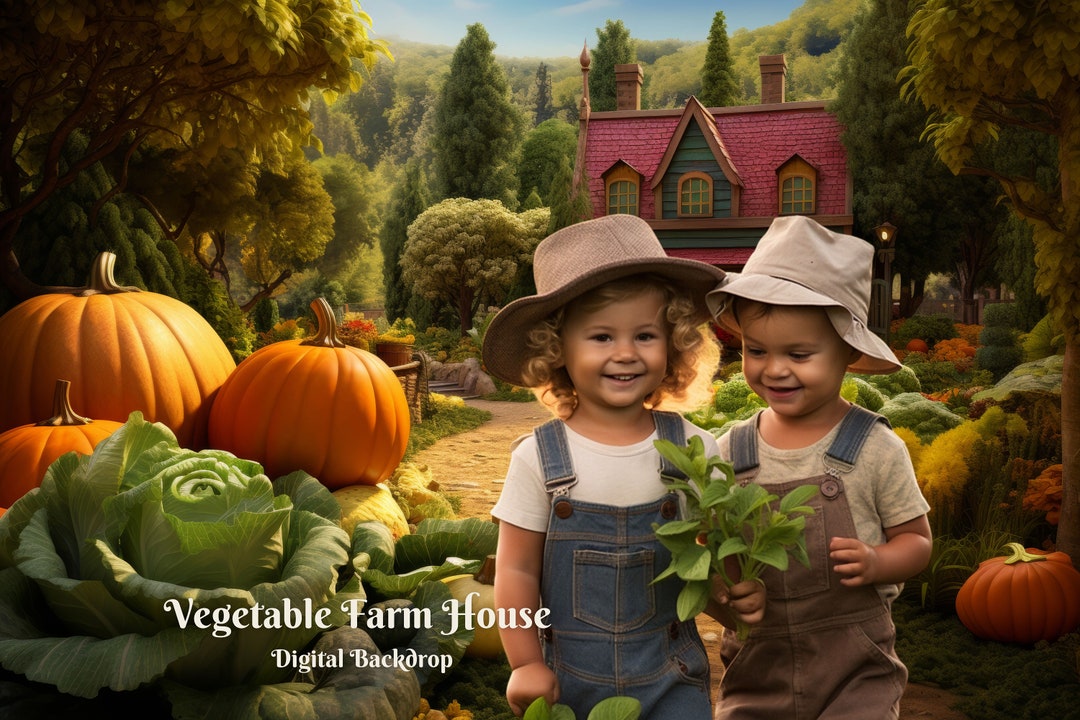 Vegetable Farm House Digital Backdrop Little Gardener Photography ...