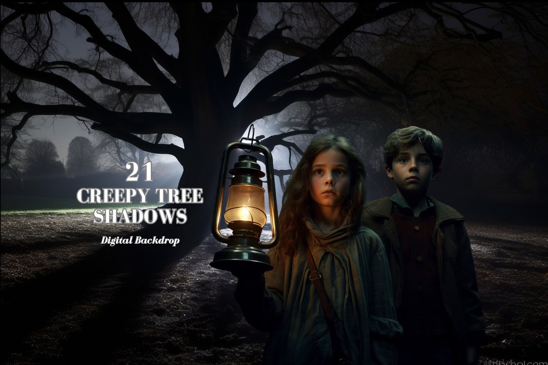 21 Creepy Tree Shadows Digital Backdrop for Spooky Composite Images ...