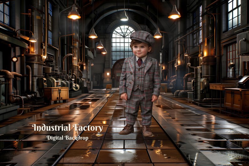 Industrial Factory Digital Background Rustic Machinery Plant Digital ...