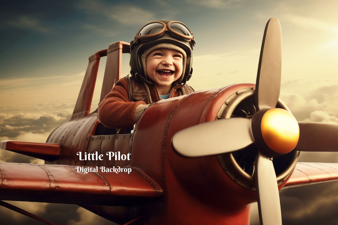 Little Pilot Digital Backdrop Airplane Pilot Photography Background for ...