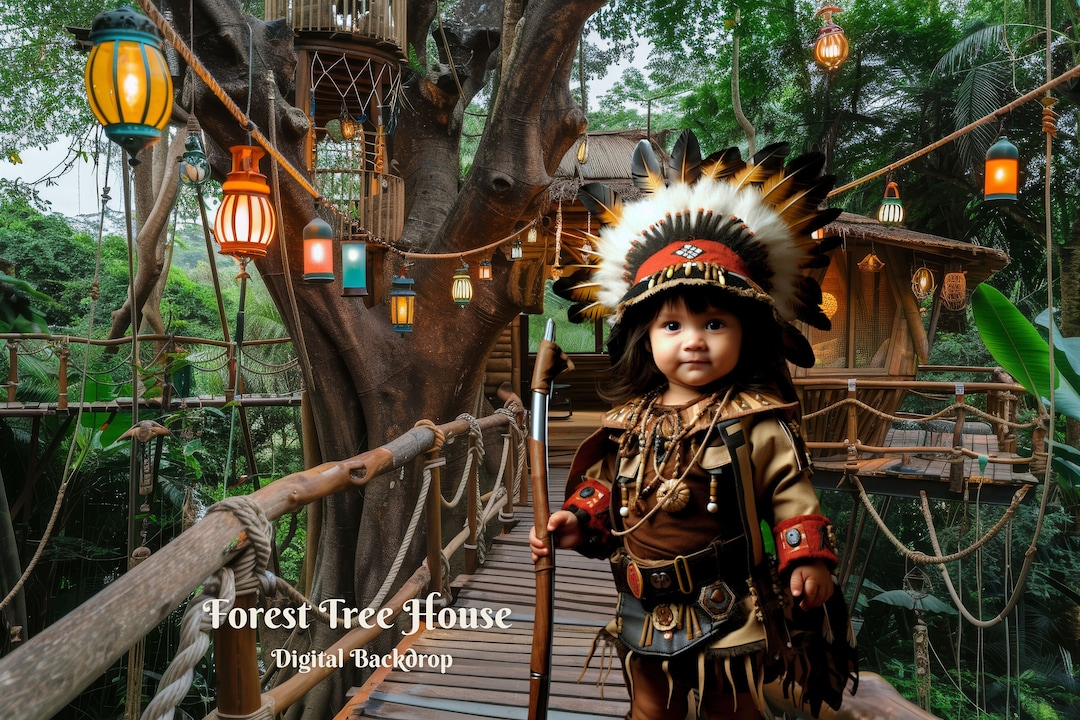 Forest Tree House Digital Backdrop for Forest Tree Tribes Composite ...