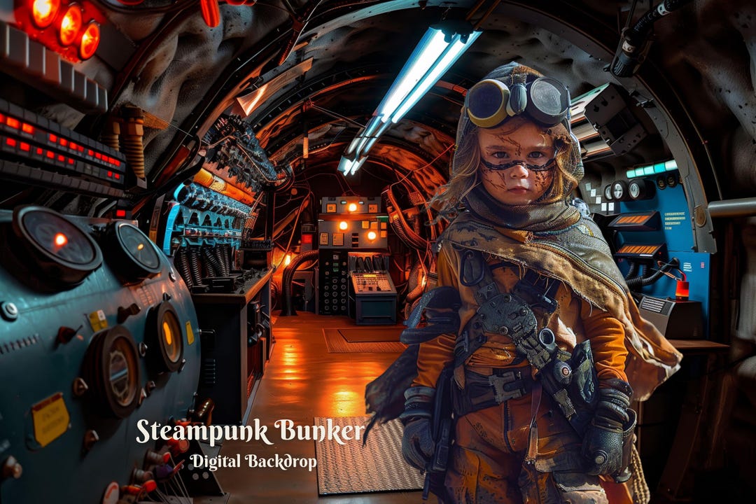 Steampunk Bunker Digital Backdrop for Post Apocalyptic Era Technology ...