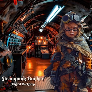 Steampunk Bunker Digital Backdrop for Post Apocalyptic Era Technology ...
