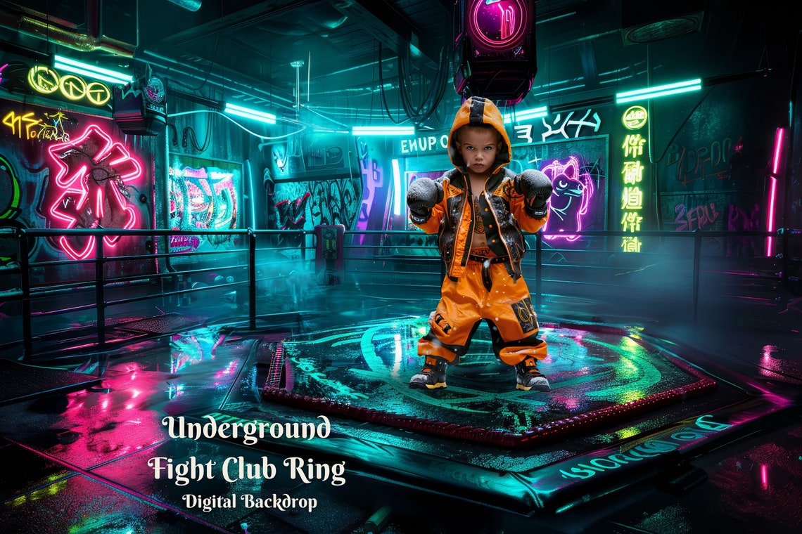 Underground Fight Club Digital Backdrop for Street Boxers Composite ...