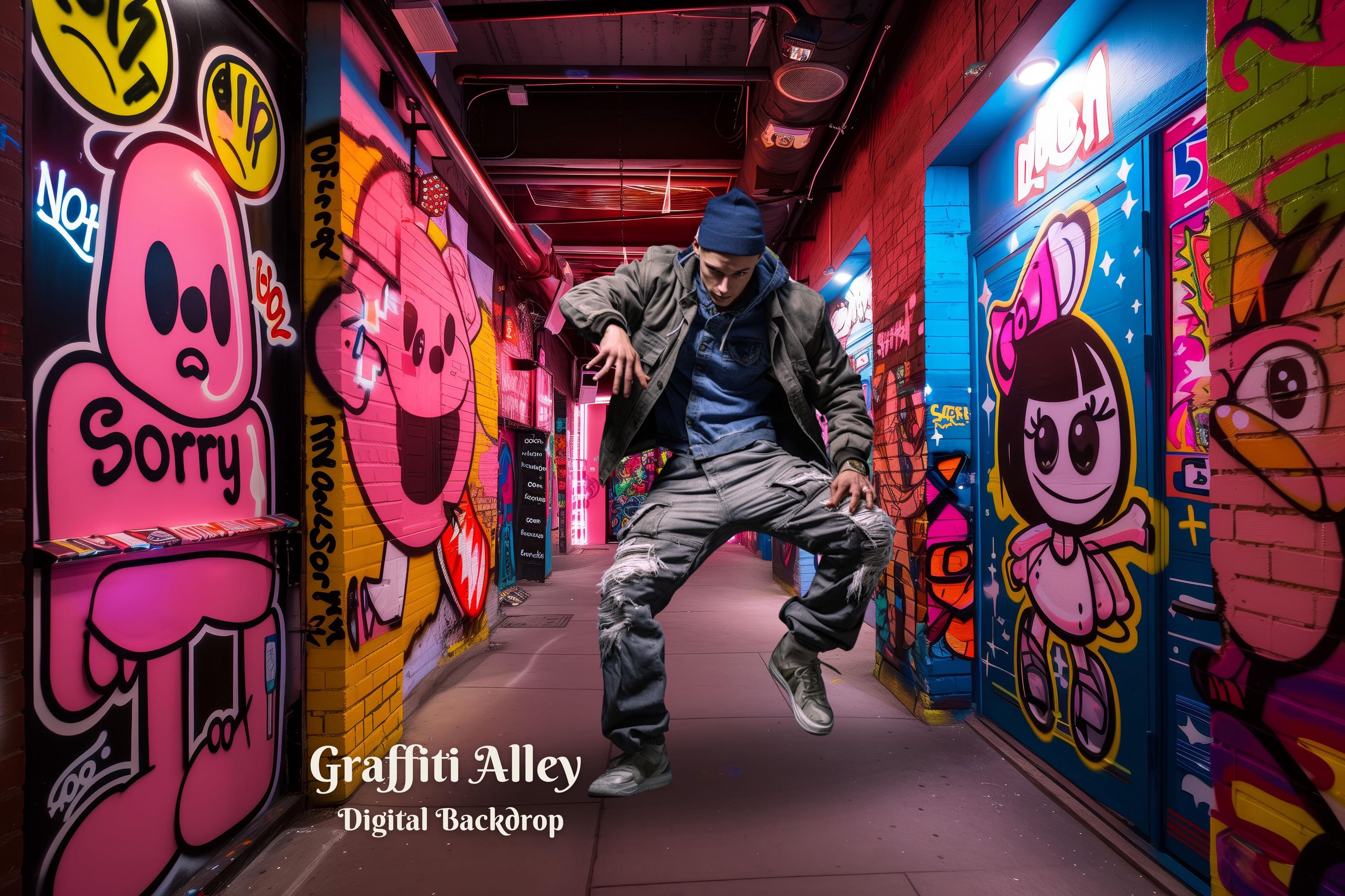 Graffiti Alley Digital Backdrop for Street Dancers Composite Images ...