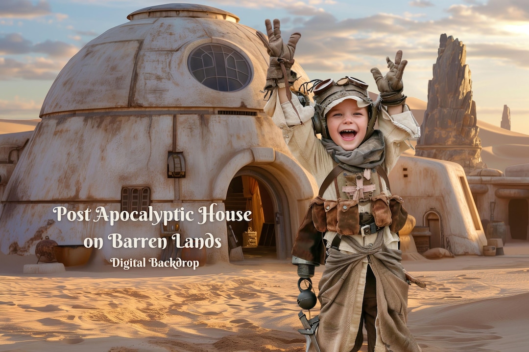 Post Apocalyptic House on Barren Lands Digital Backdrop for Post ...