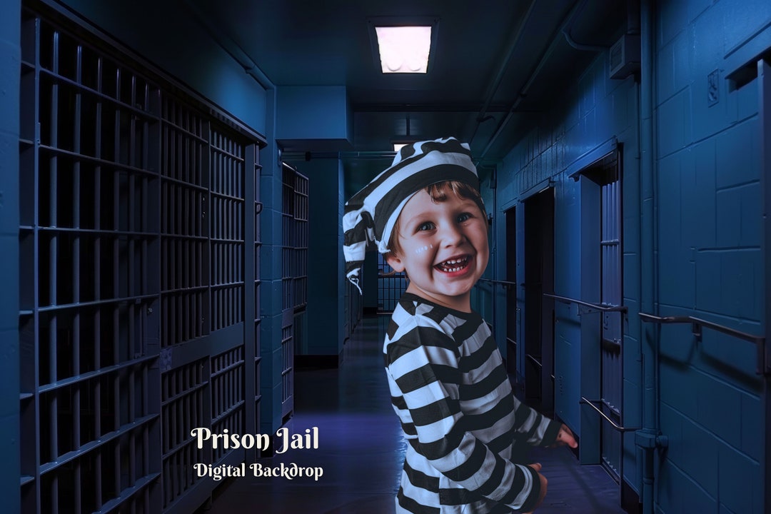 Prison Cells Digital Backdrop Prisoners in Jail Background Fantasy ...