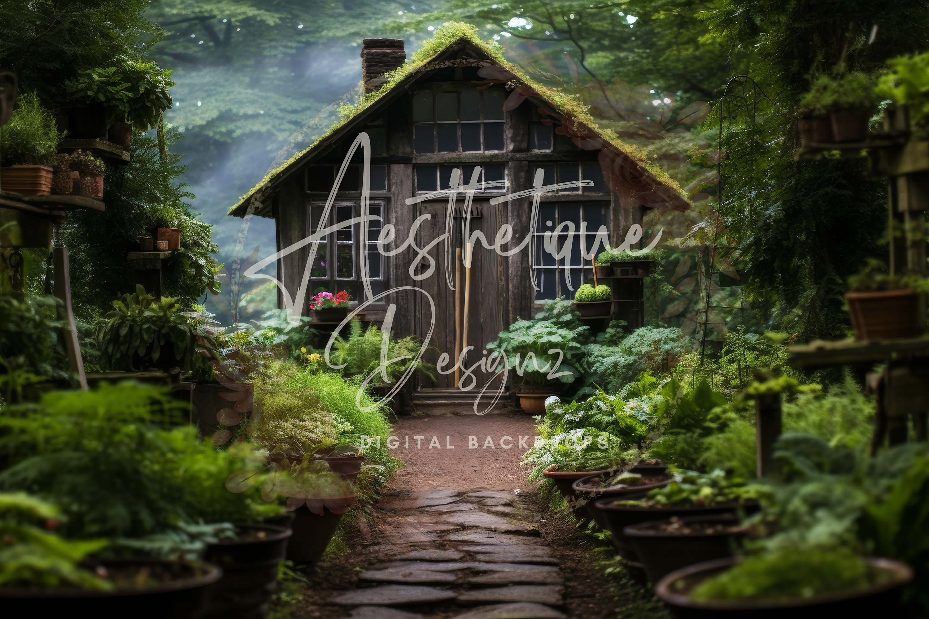 Herb Garden Plantation Digital Backdrop Little Gardener Photography ...