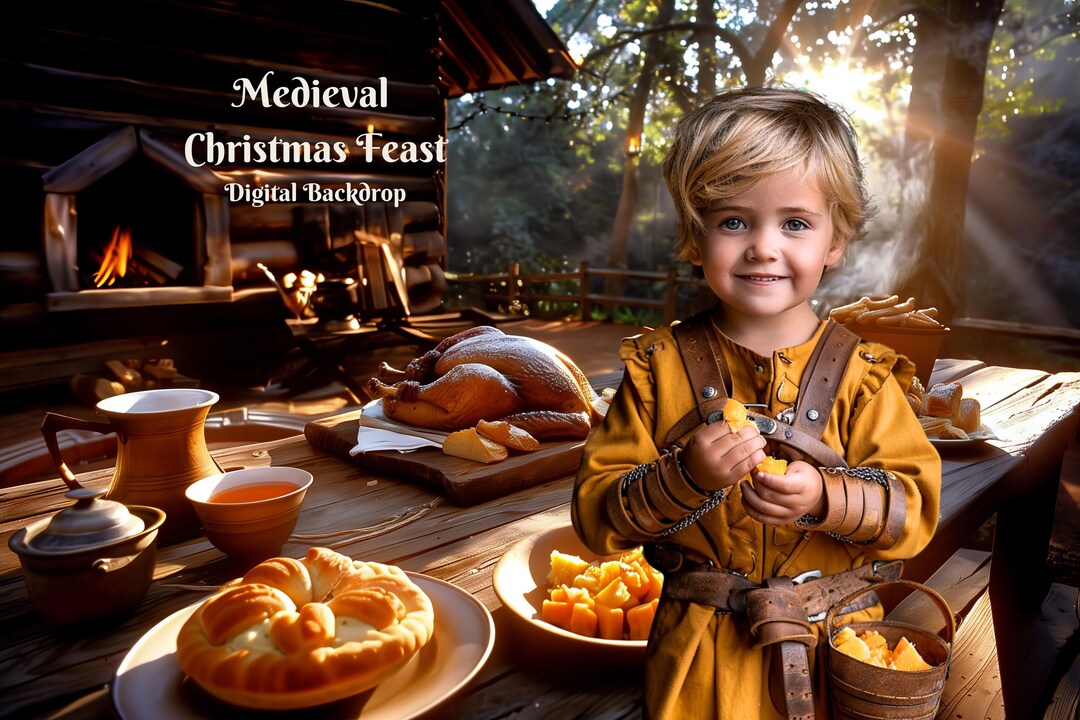 Medieval Christmas Feast Digital Backdrop Outdoor Banquet Photo ...