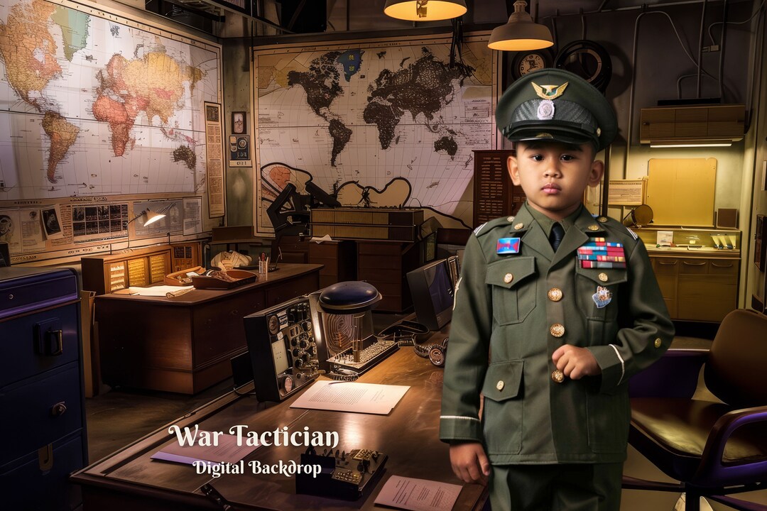 War Tactician Digital Backdrop Military Officer Digital Background for ...