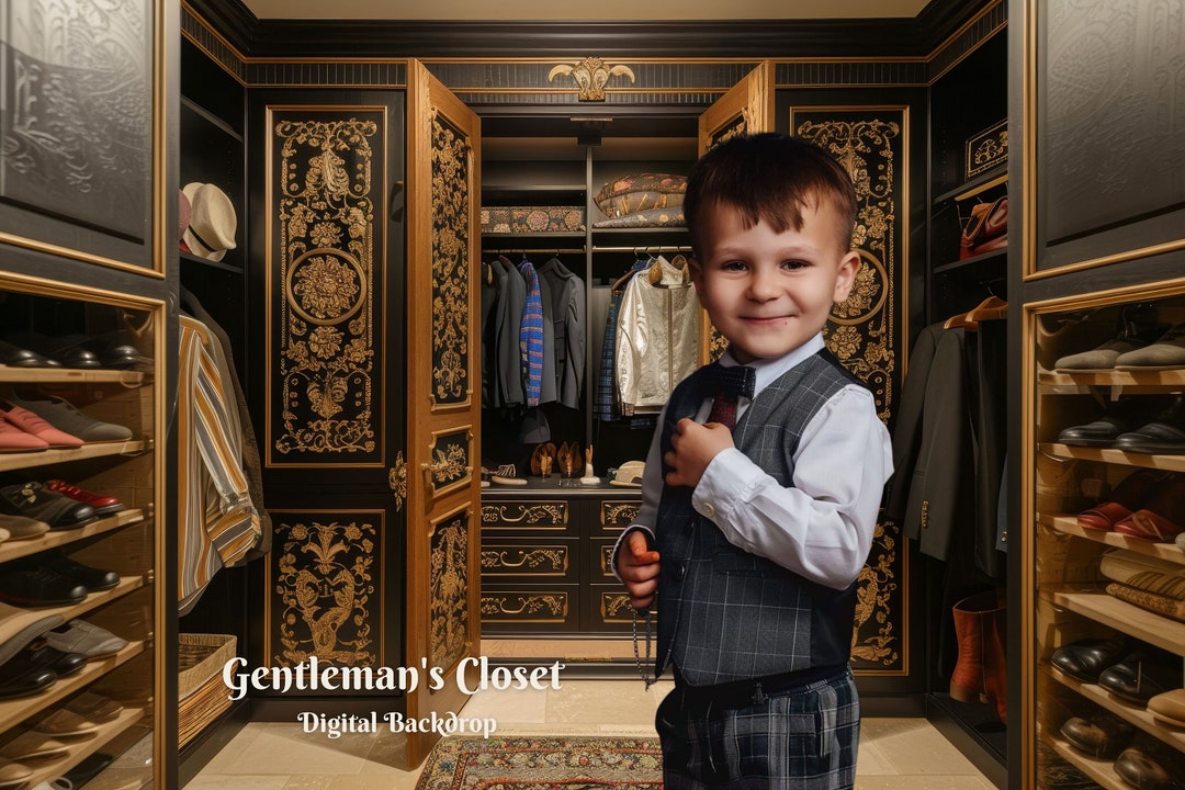 Gentleman's Closet Digital Backdrop for Classic Wardrobe Composite ...