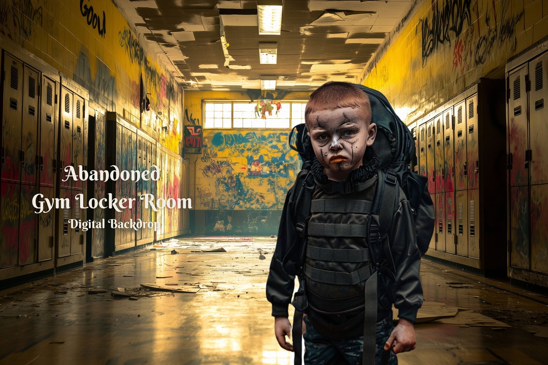 Abandoned Gym Locker Room Digital Backdrop for Zombie Apocalypse Images ...