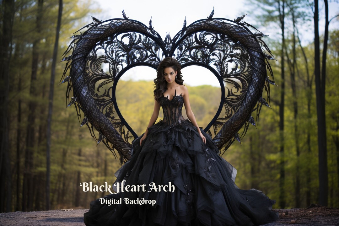 Black Heart Arch Digital Backdrop for Valentines Composite Images ...