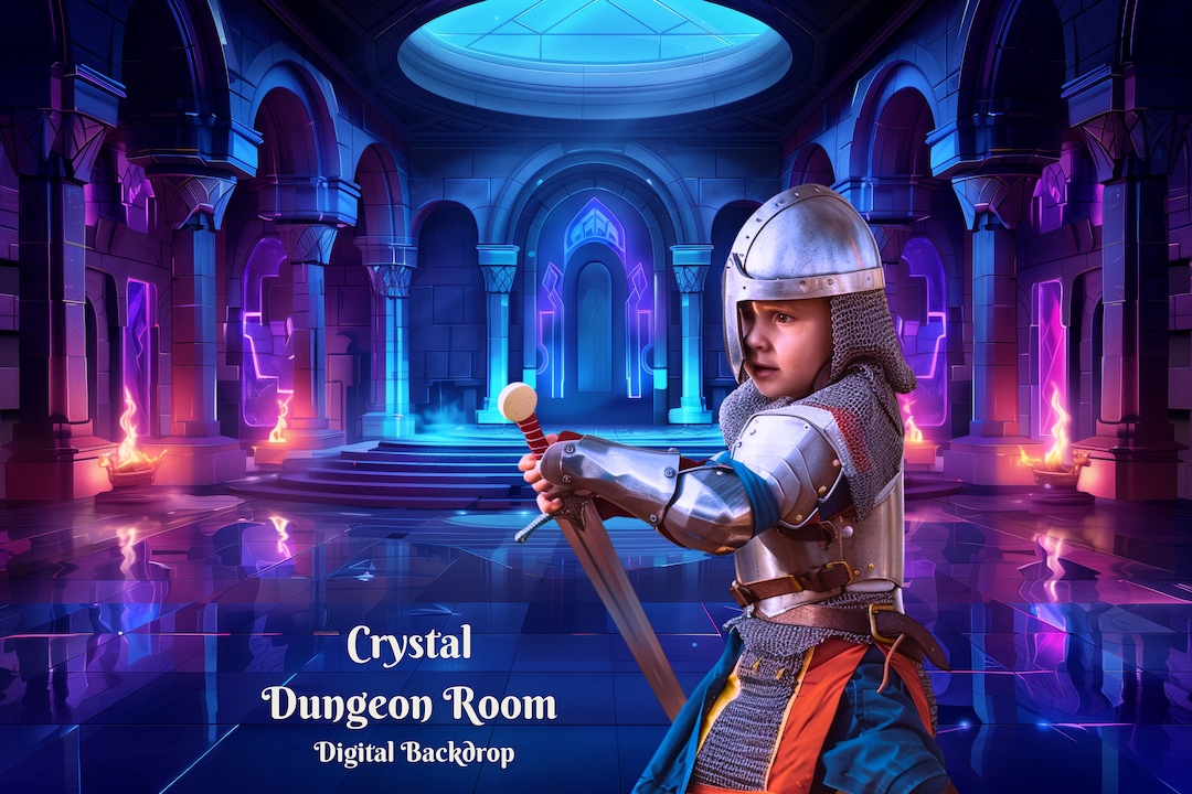 Crystal Dungeon Room Backdrop -rampage Digital Background for Boss Room ...