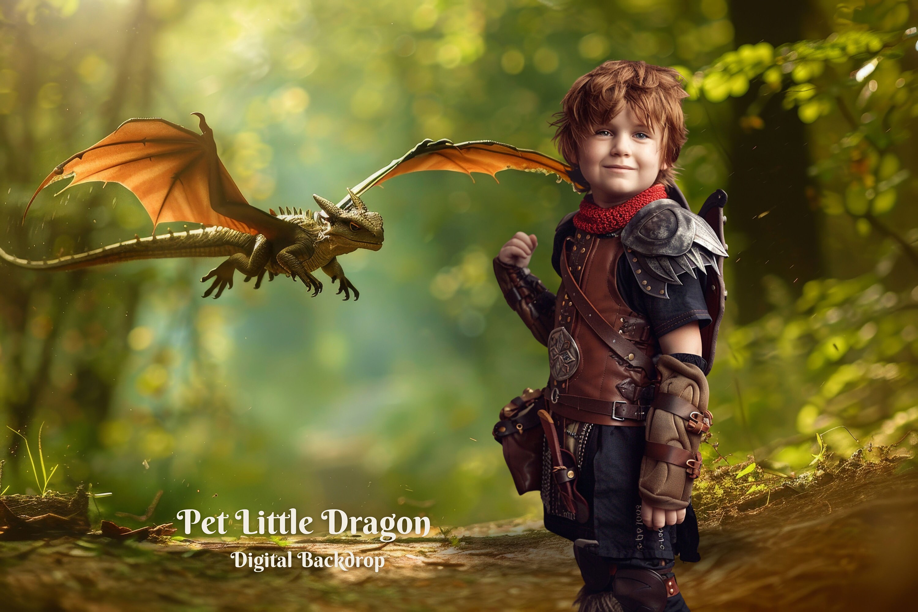 Pet Little Dragon Digital Backdrop Baby Wyvern Digital Background for ...