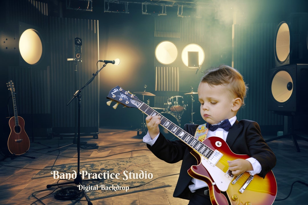 Band Practice Studio Digital Backdrop for Rockstar Platform Composite ...