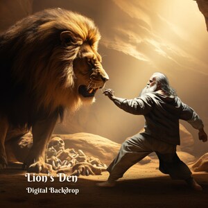 Lion's Den Digital Backdrop Power of Prayer Digital Background for ...