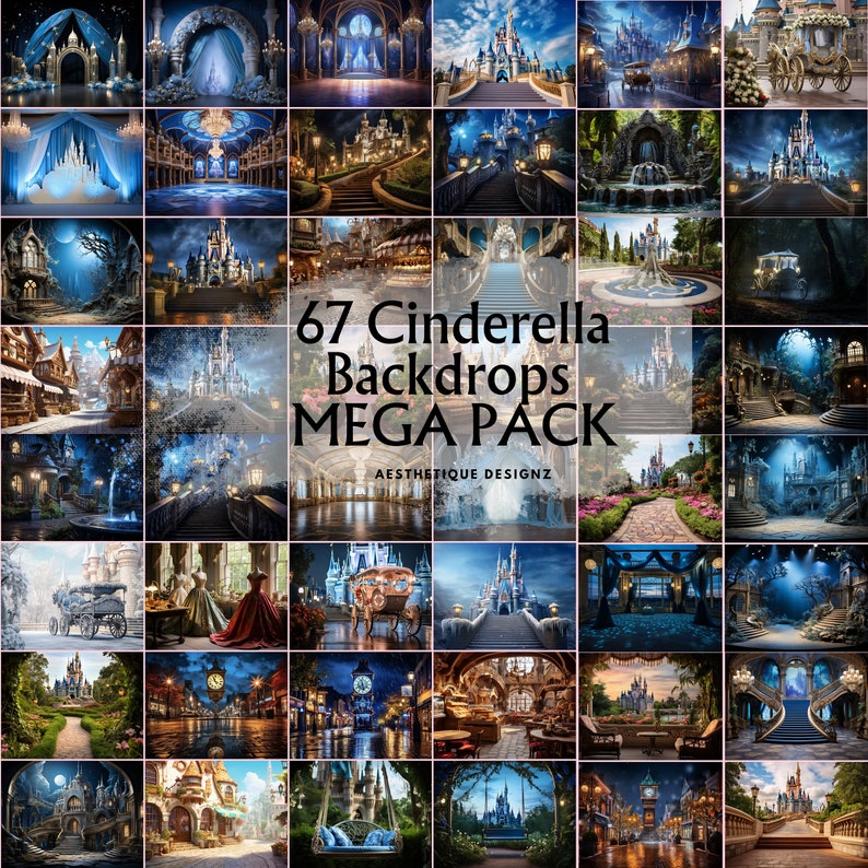 67 Cinderella Digital Backdrops for Fairy Tale Themed Photography ...
