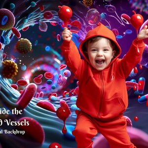Inside the Blood Vessels Digital Backdrop Red Blood Cells Digital ...