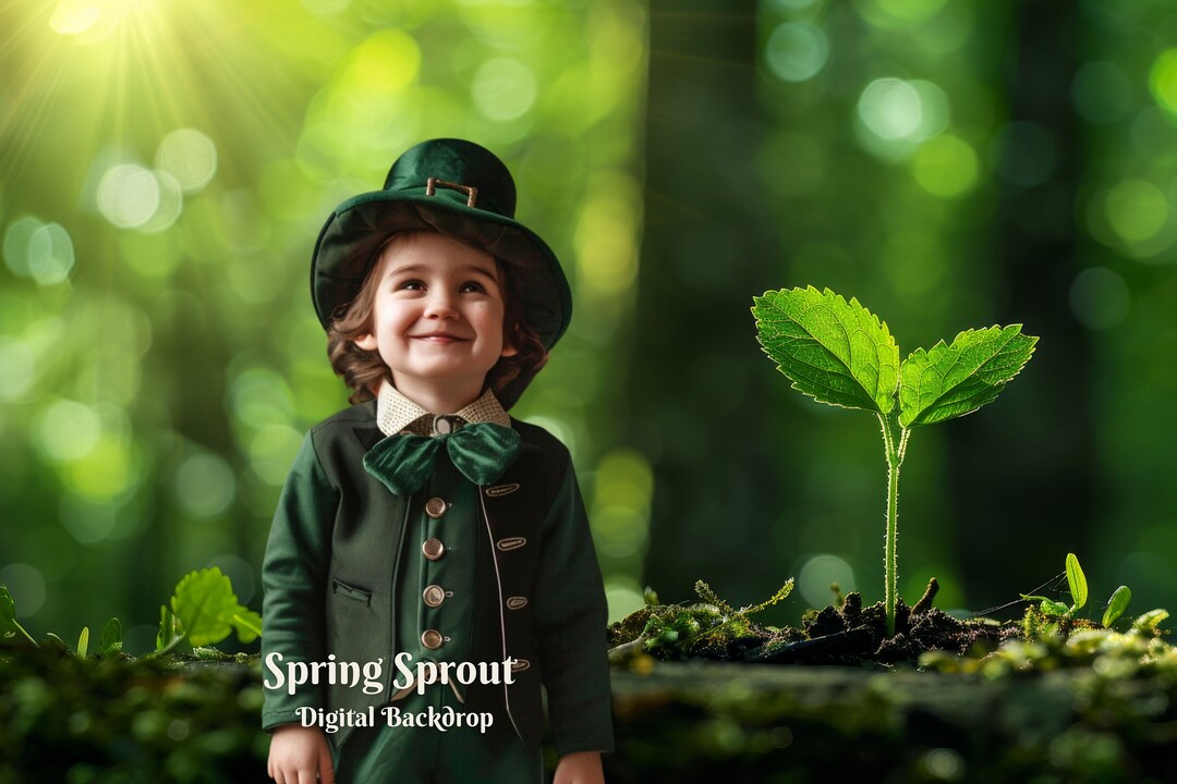 Spring Sprout Digital Background for First Day of Spring Composite ...