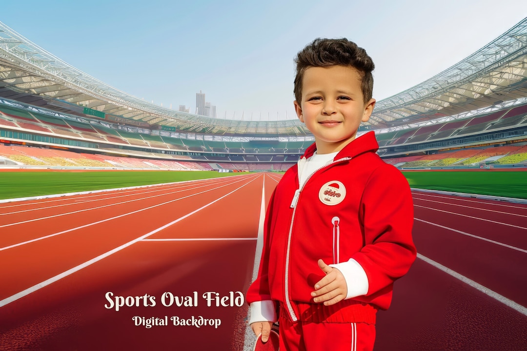 Sports Oval Field Digital Backdrop for Professional Runner Composite ...
