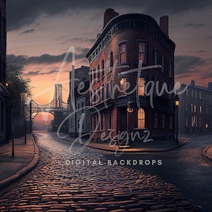Old London Digital Backdrop 1800s Old Town Digital Background Sherlock ...