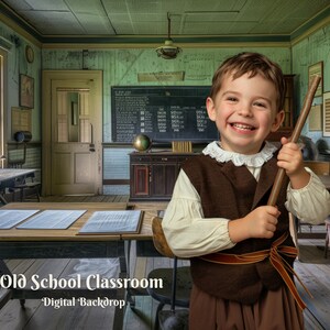 Old School Classroom Digital Backdrop Vintage Classroom Composite ...
