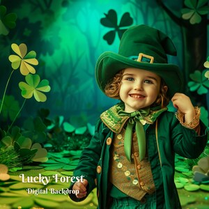 Lucky Forest Digital Backdrop St. Patrick's Day Digital Background Four ...