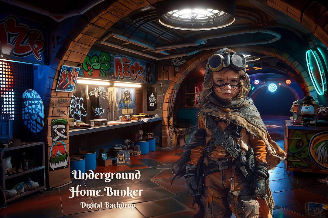 Underground Home Bunker Digital Backdrop for Post Apocalyptic Fallout ...